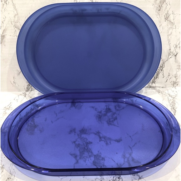 Tupperware | Kitchen | Vintage Tupperware Royal Blue Oval Serving Tray ...